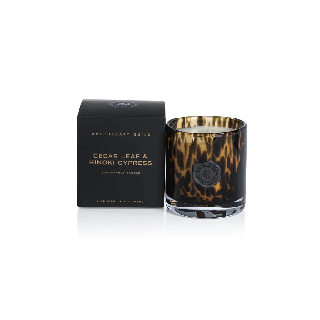 Apothecary Guild Opal Glass 4oz Candle in Box - Cedar Leaf & Hinoki Cy ...