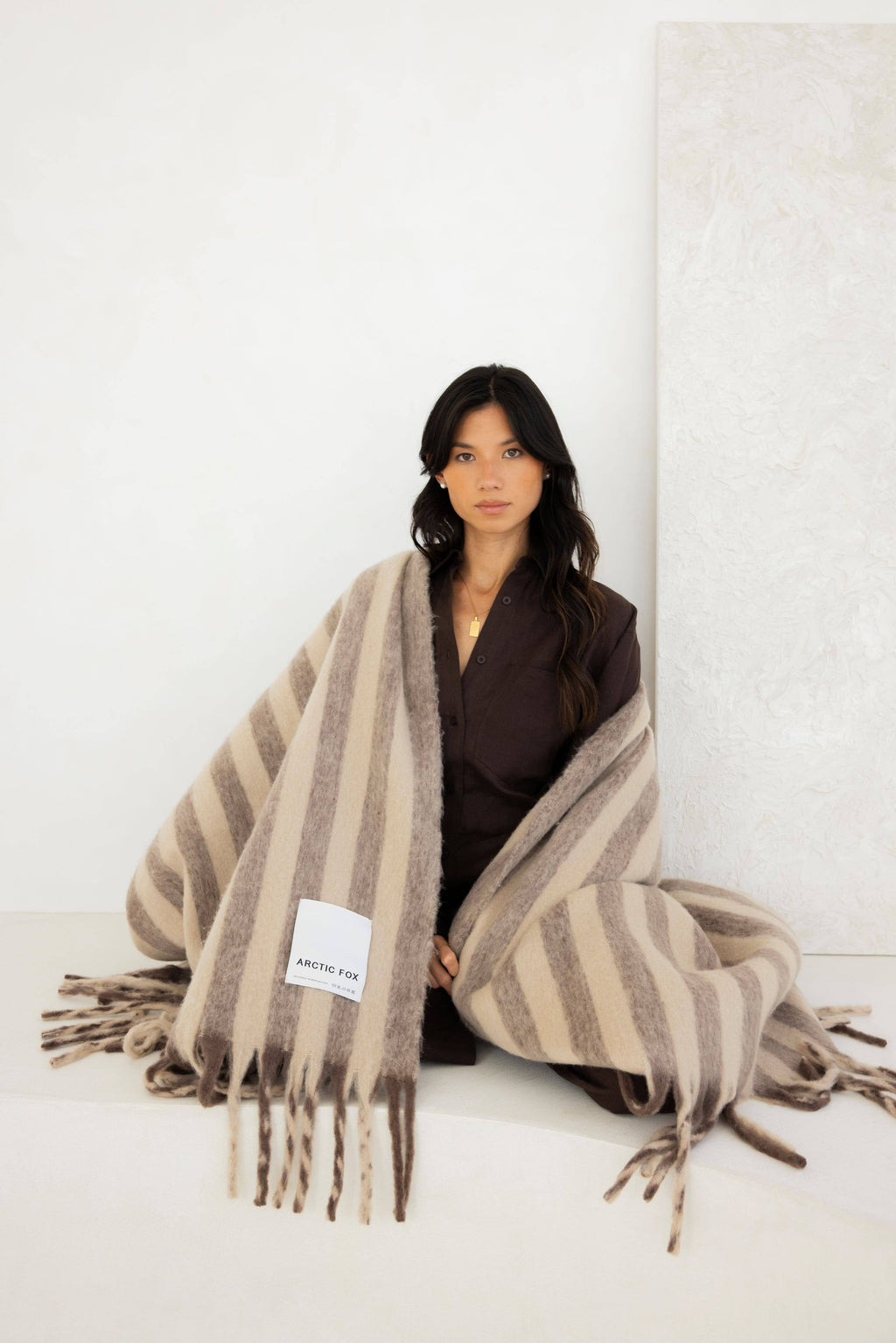 Arctic Fox & Co. - North America - The Wool Stripe Throw - Burnt Umber ...