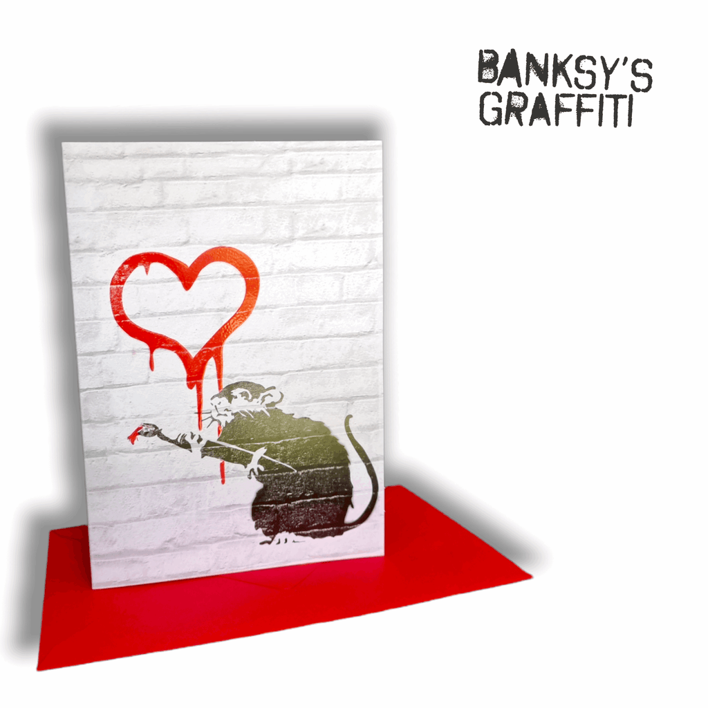 Banksy Biglietto Augurale - Love Rat – Taryn x Philip Boutique
