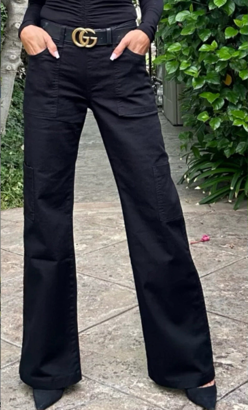 Bevy Flog Rose Cargo Black Denim – Taryn x Philip Boutique