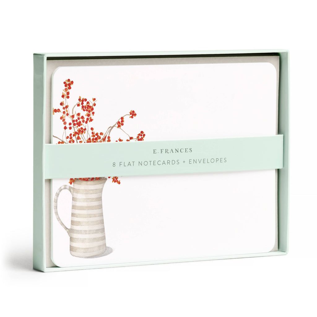 E. Frances Paper - Autumn Berry Pitcher Flat Note Set | Fall Notecards ...