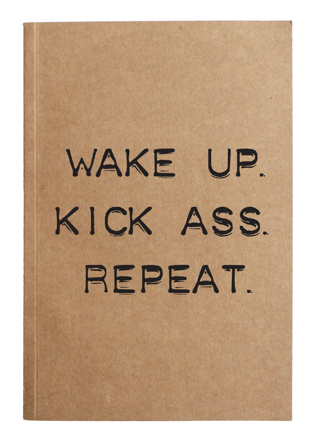 ellembee gift - Wake Up Kick Ass Repeat Kraft Notebook With 60 Lined S ...