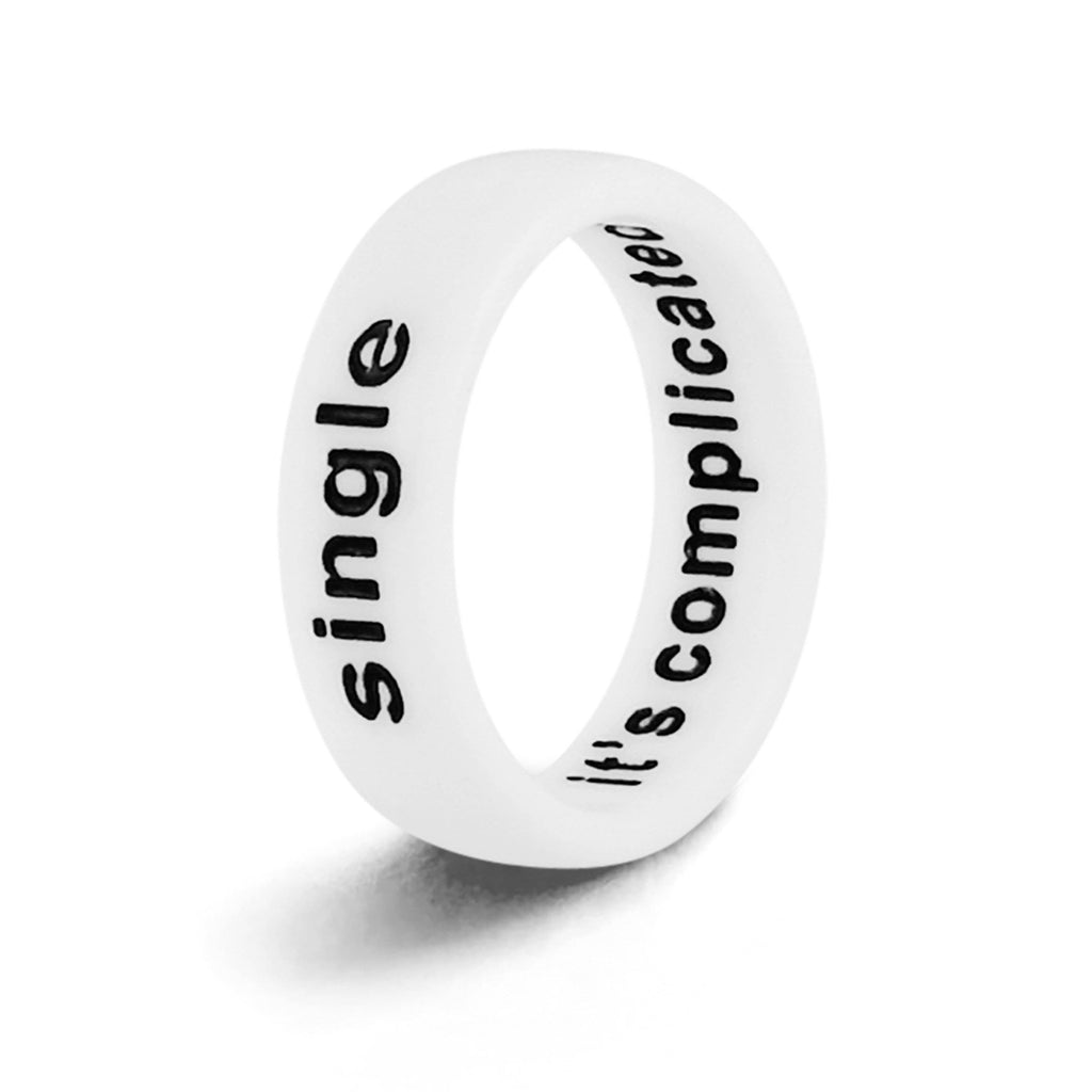 Flip Rings - Flip Reversible single / it's complicated Ring: White / w ...