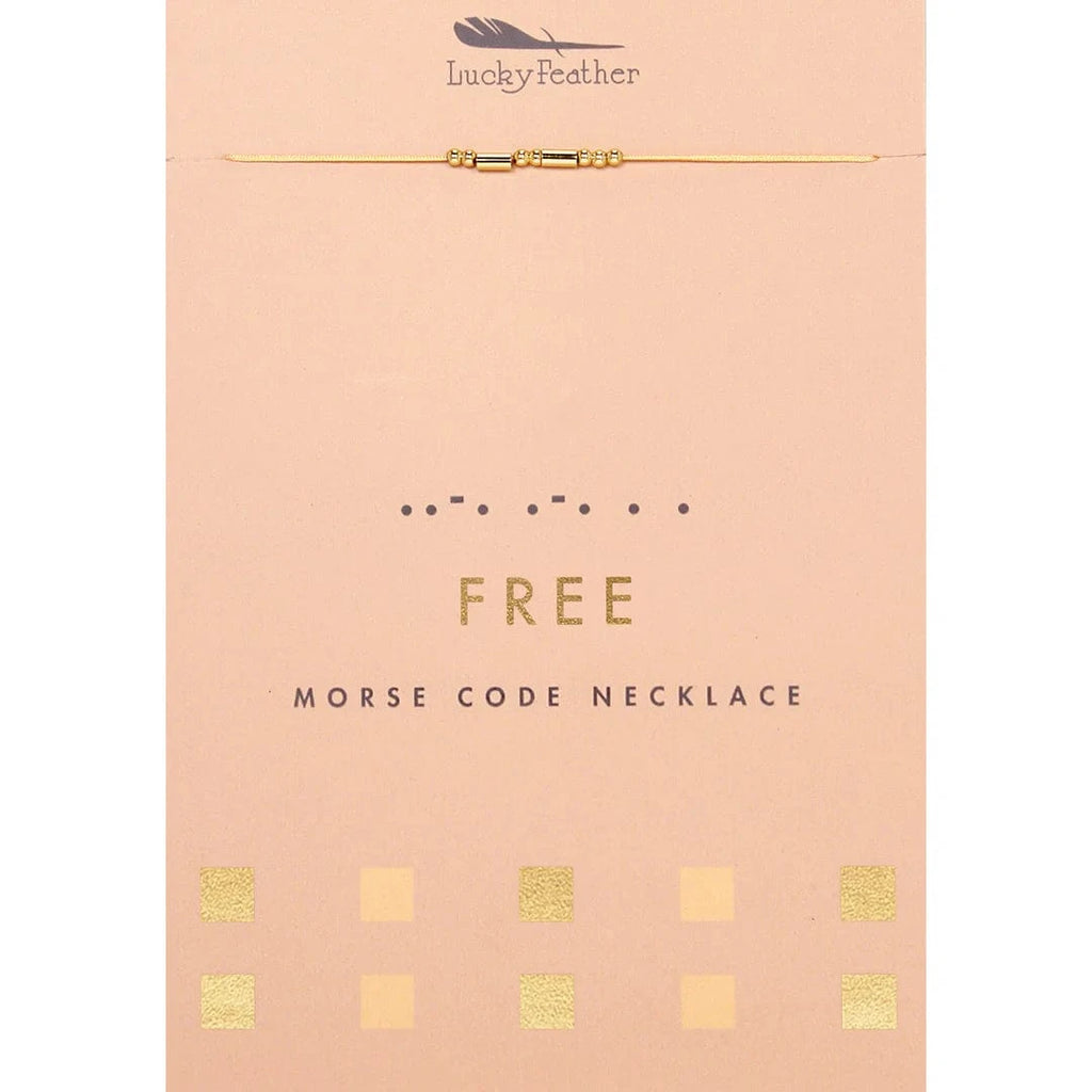 Lucky Feather Morse Code Necklace - Free – Taryn x Philip Boutique