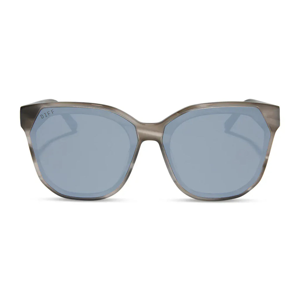 DIFF Eyewear Smoke Marble Grey Silver Flash Sunglasses – Taryn x Philip ...